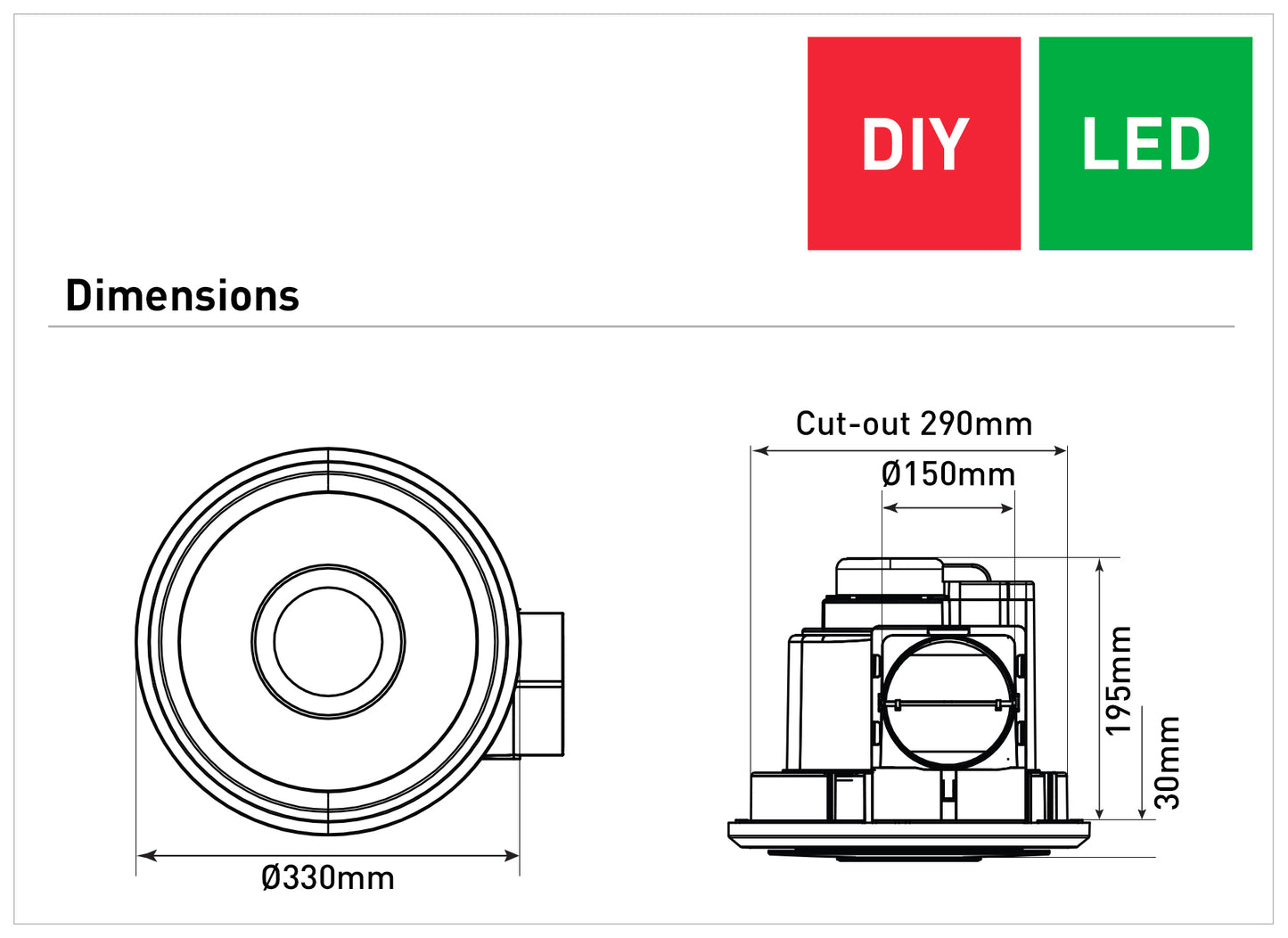 Emeline II Large Round Exhaust Fan with LED Light – Mercator