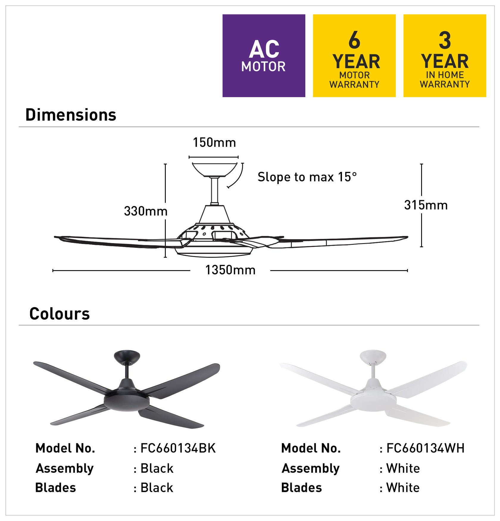 Clare 135cm AC Ceiling Fan – Mercator
