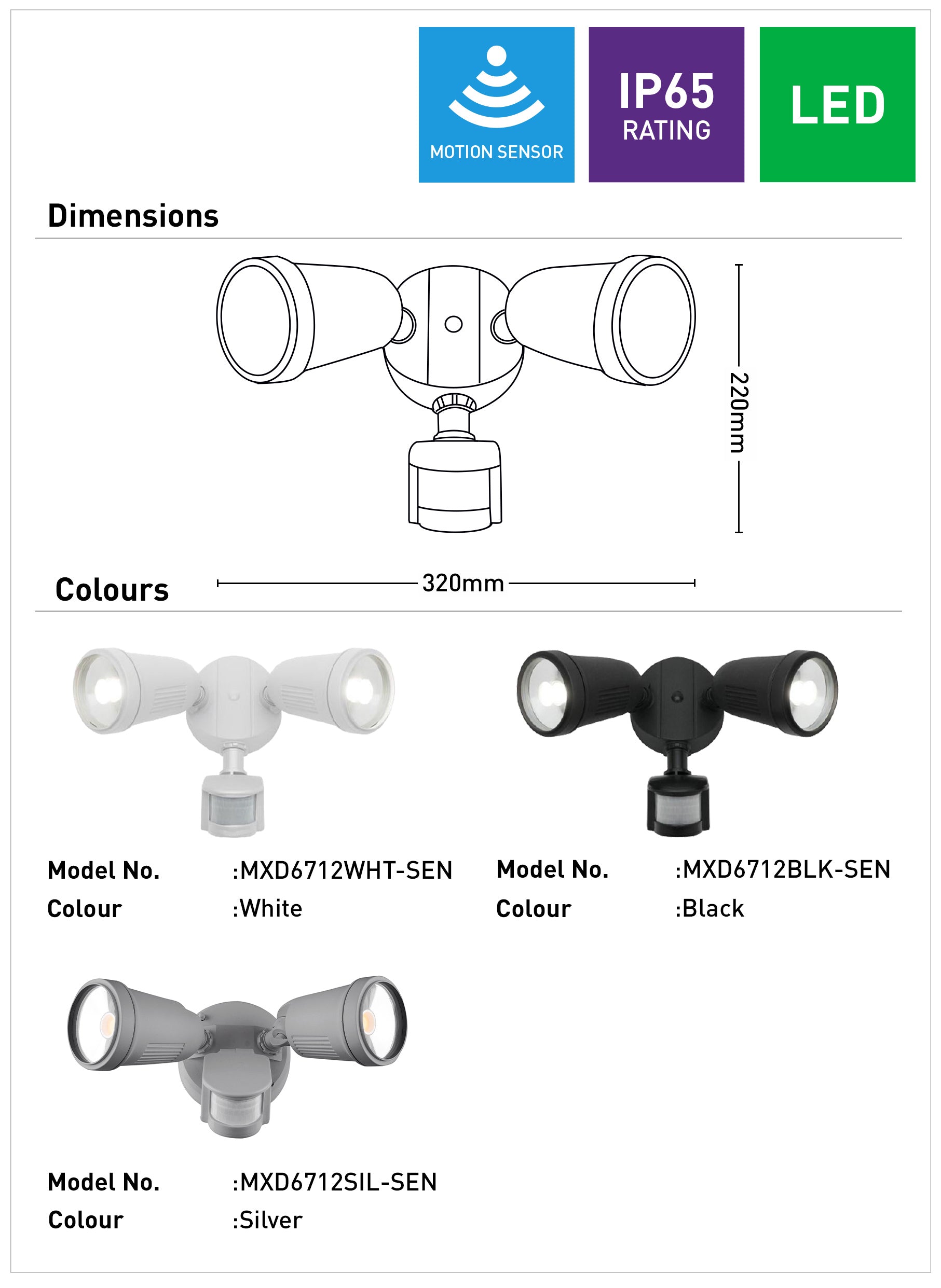 Otto II 2Lt LED Security Floodlight with Sensor – Mercator