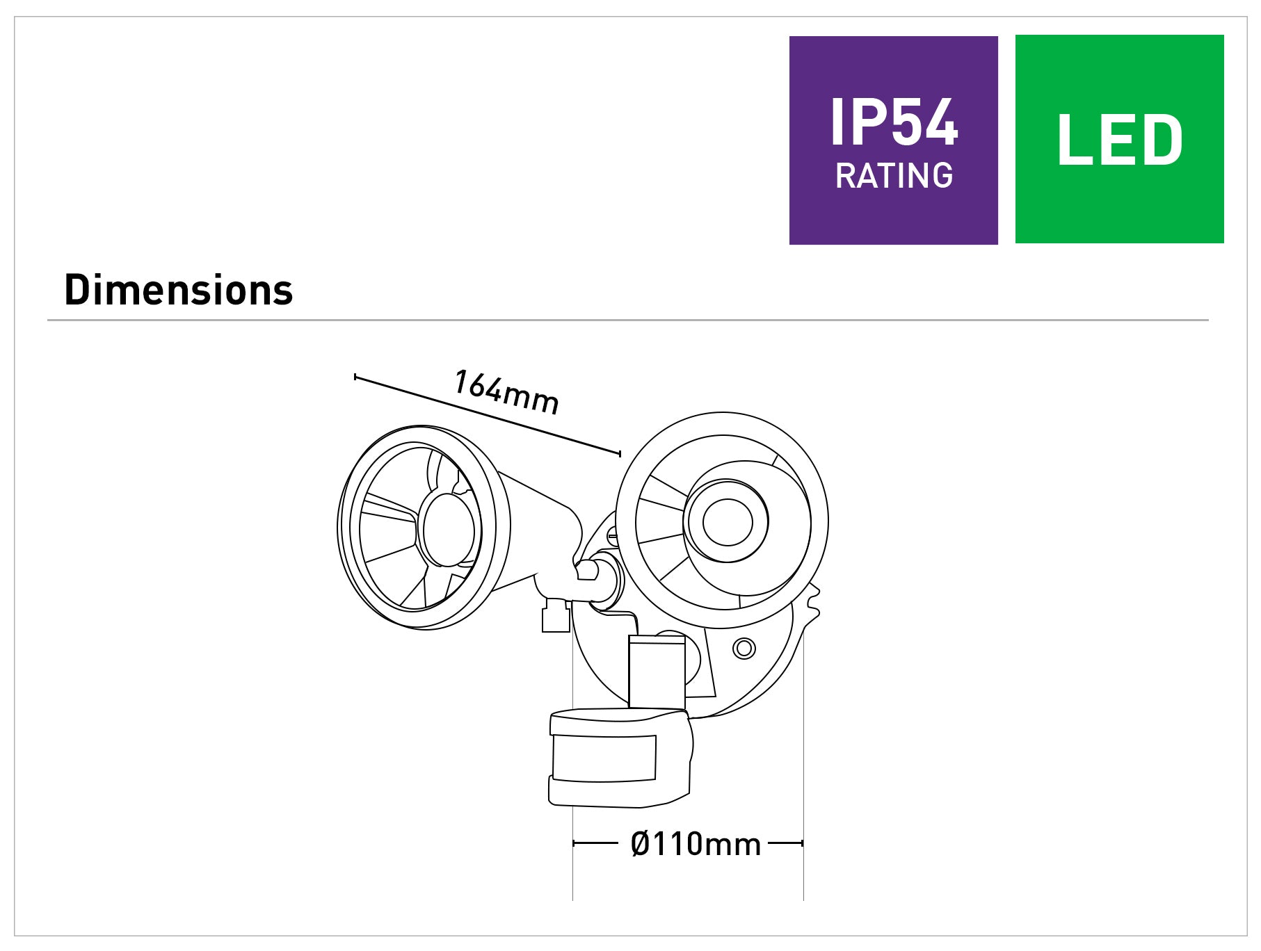 Twin Head Cob Led Floodlight with Sensor – Mercator